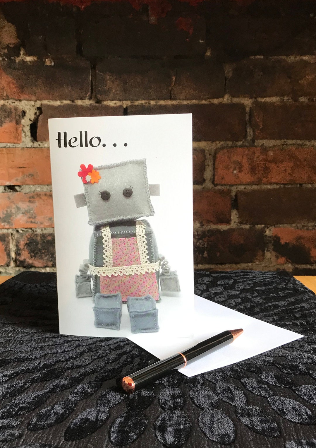 Robot Blank Greetings Card “hello” Keep in Touch With Friends & Family ...