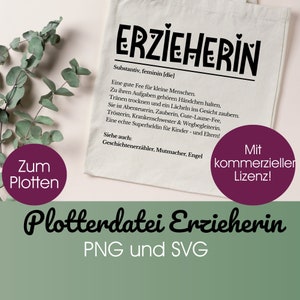 Plotterdatei ERZIEHERIN svg + png | Erzieherin plotten | ERZIEHERIN Geschenk Abschied - Etsy.de