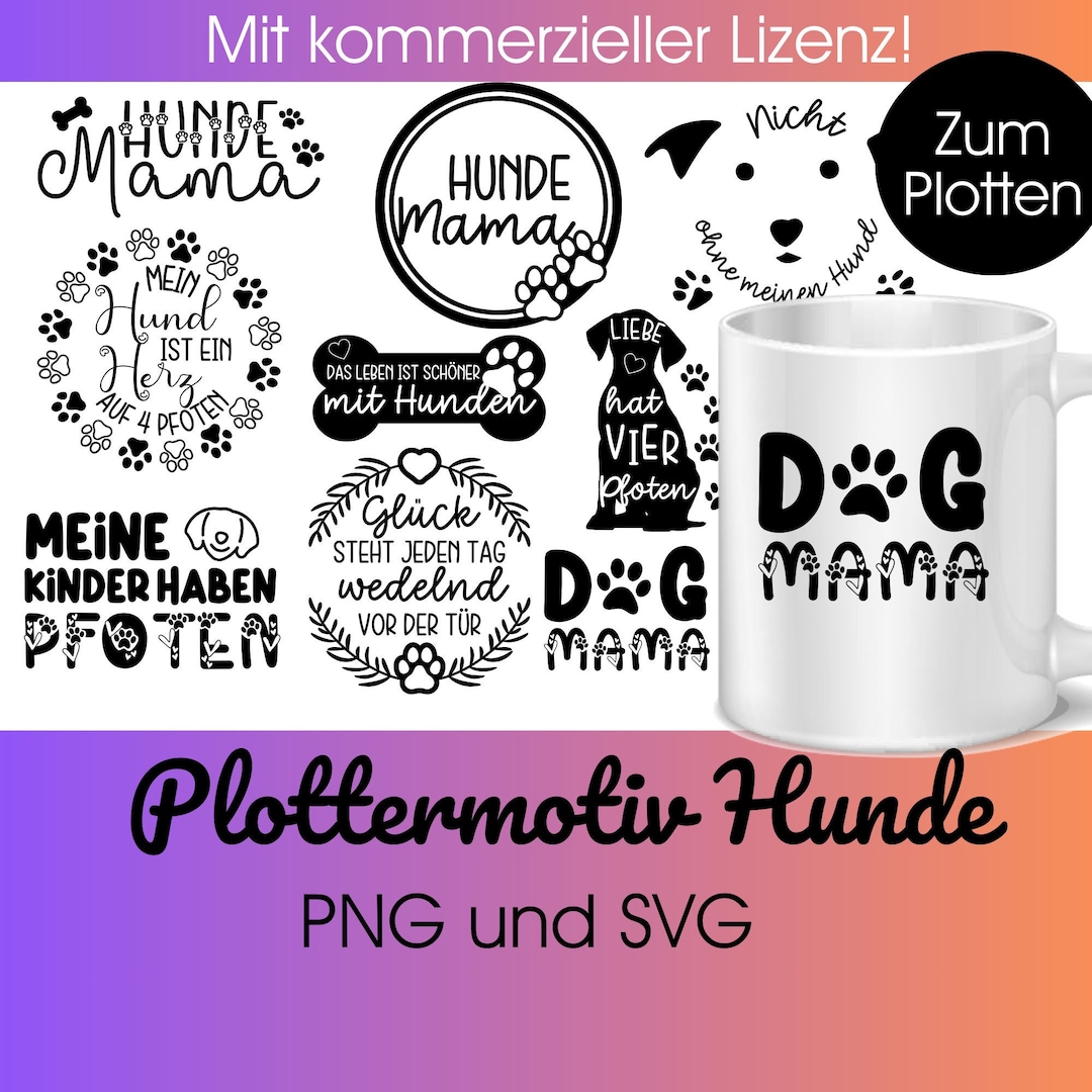 Plotterdatei HUND svg png | Plotten Hunde bundle | Plotterdatei für Hunde | Hunde Mama svg PNG ...