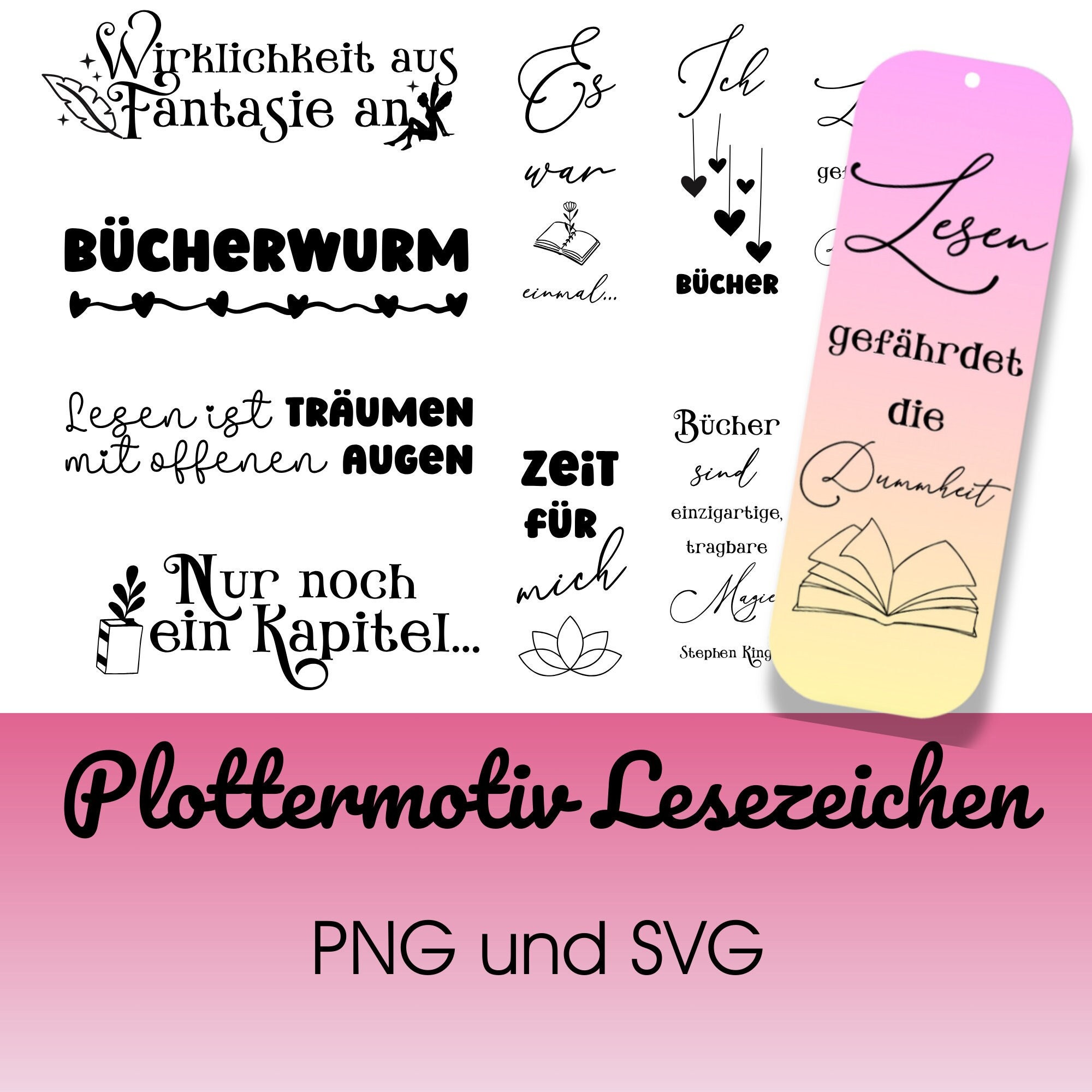 Plotterdatei LESEZEICHEN svg png Lesezeichen SVG Bundle - Etsy.de