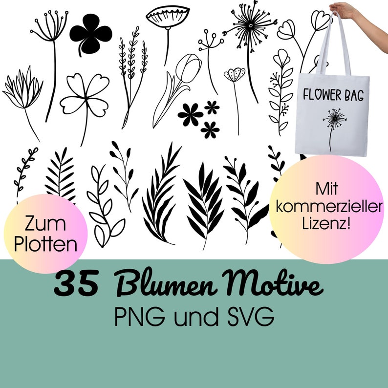 Plotterdatei BLUMEN svg png Cricut Flower Clipart Botanical - Etsy.de