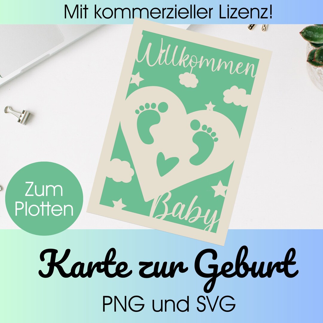 Plotter File BABY Birth CARD SVG Birth Template Plotter - Etsy