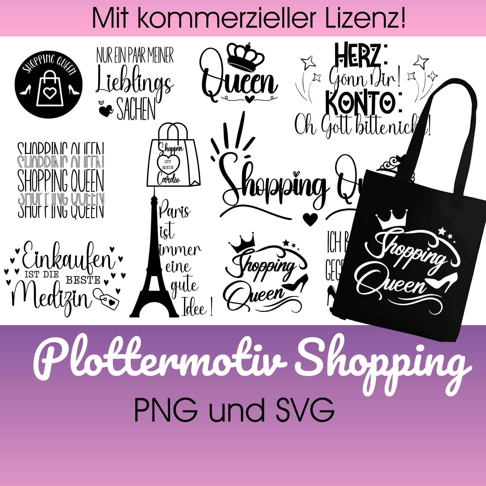 Plotterdatei SHOPPING svg png Plotterdatei Einkaufen - Etsy.de