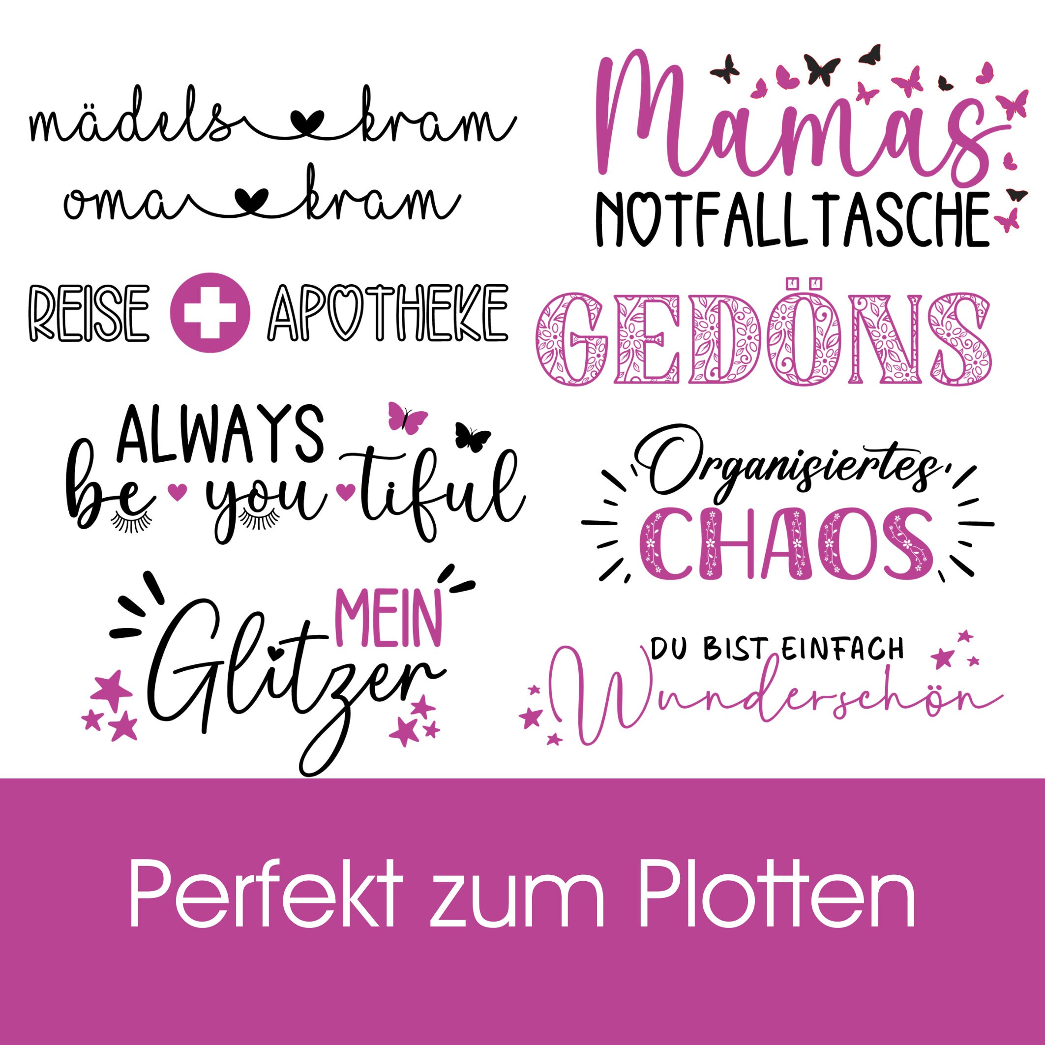 Plotterdatei KOSMETIKTASCHE svg png | Make-up Tasche SVG Bundle | Schminktasche svg | Beauty Bag ...