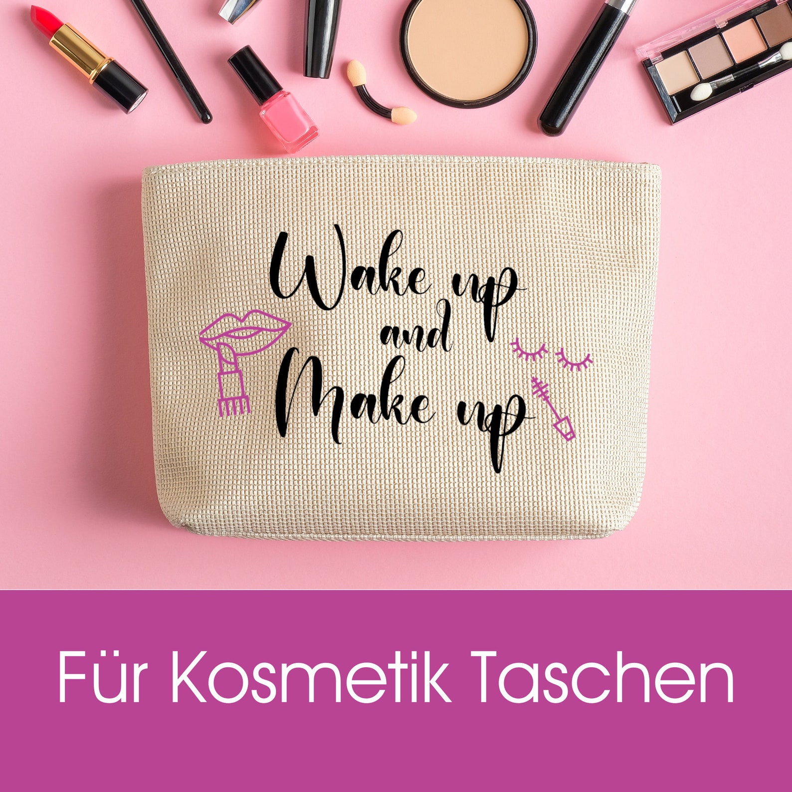 Plotter File COSMETIC BAG Svg Png | Makeup Bag SVG Bundle | Makeup Bag ...