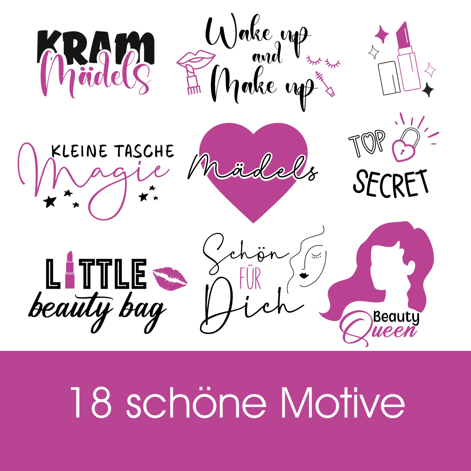 Plotter File COSMETIC BAG Svg Png | Makeup Bag SVG Bundle | Makeup Bag ...