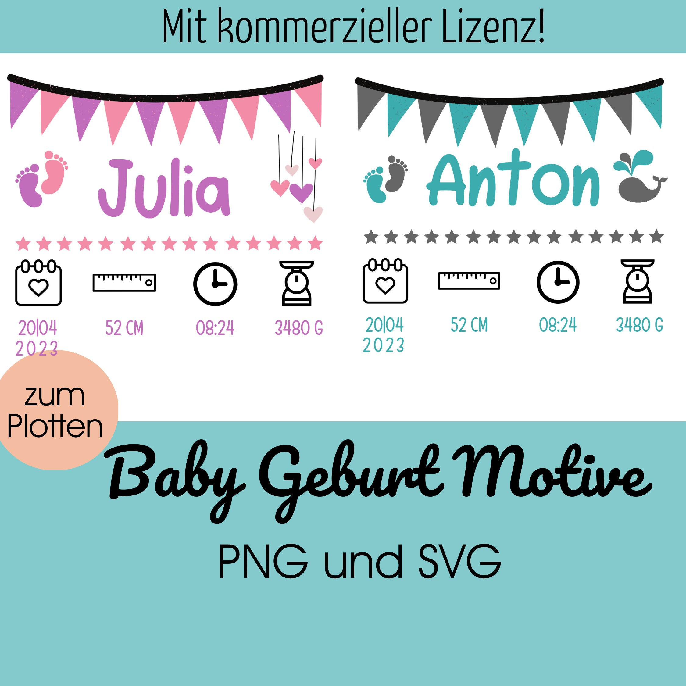 Plotterdatei BABY BUNDLE SVG Vorlage zur Geburt - Etsy.de