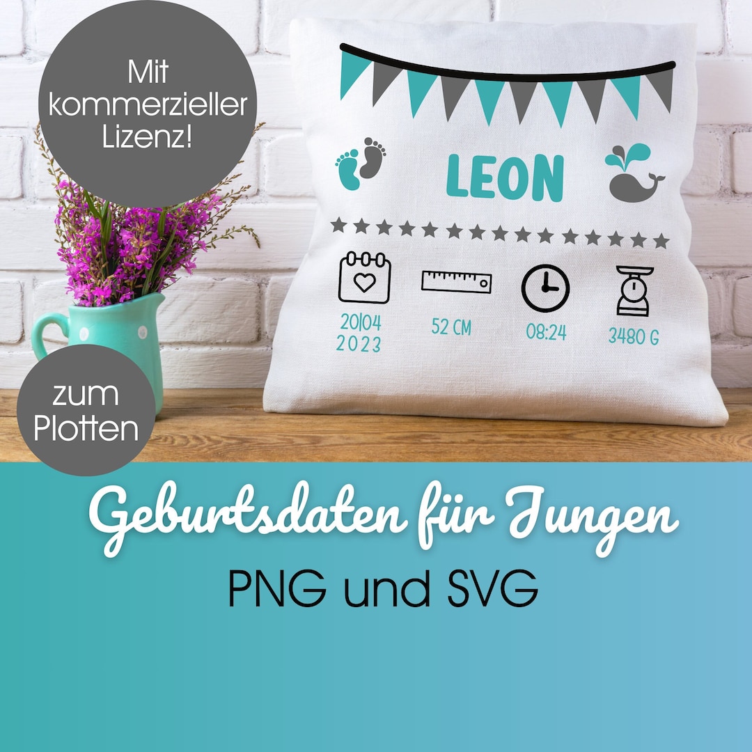 Plotterdatei BABY Junge SVG | Vorlage zur Geburt | Geburtsdaten Svg | Baby Andenken ...