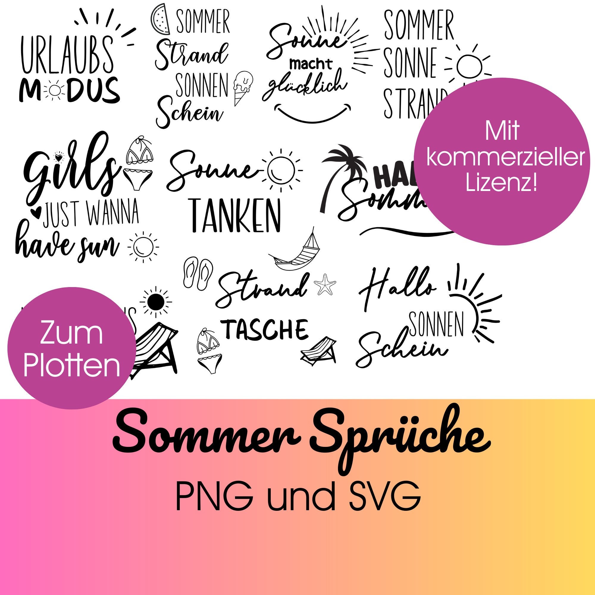 PLOTTERDATEI Sommer Urlaub Sprüche svg png Sommer svg - Etsy Portugal