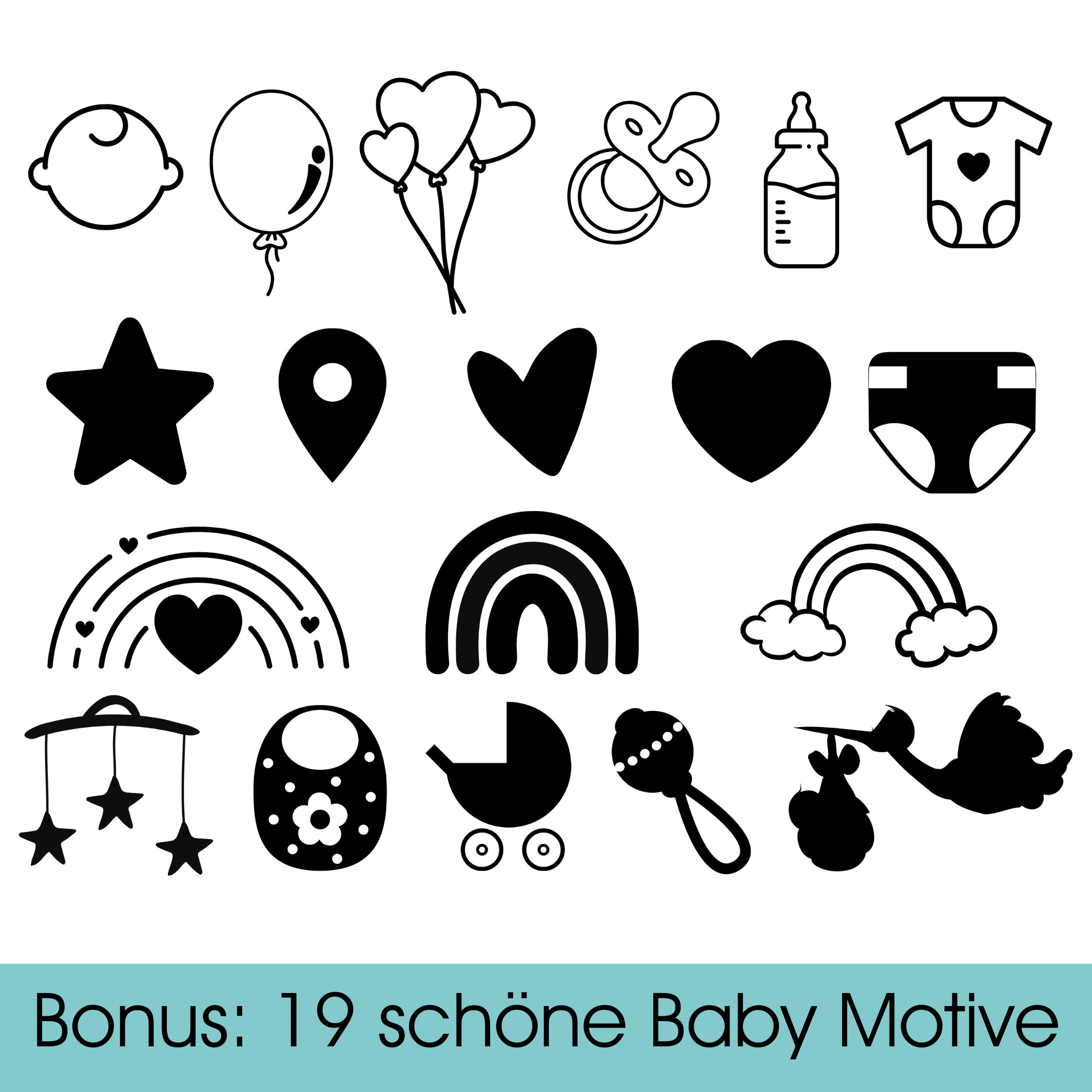 Plotterdatei BABY BUNDLE SVG Vorlage zur Geburt - Etsy.de