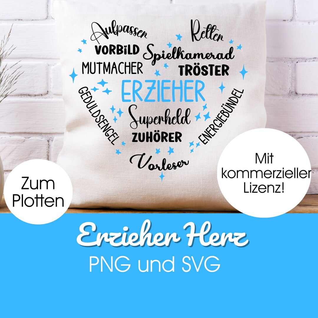 Plotterdatei Erzieher svg + png | Herz-Erzieher | Erzieher plotten | Plotterdatei Erzieher ...