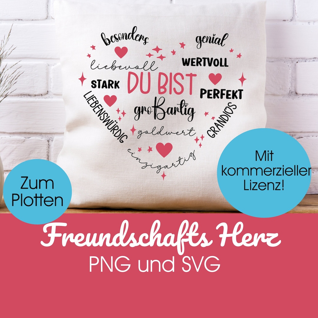 Plotterdatei HERZ DU BIST svg + png | svg beste Freundin| Plotten Freundin | Plotterdatei Herz ...