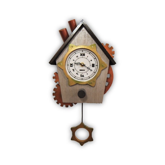 Cogs & Chimneys Pendulum Wall Clock - Etsy UK