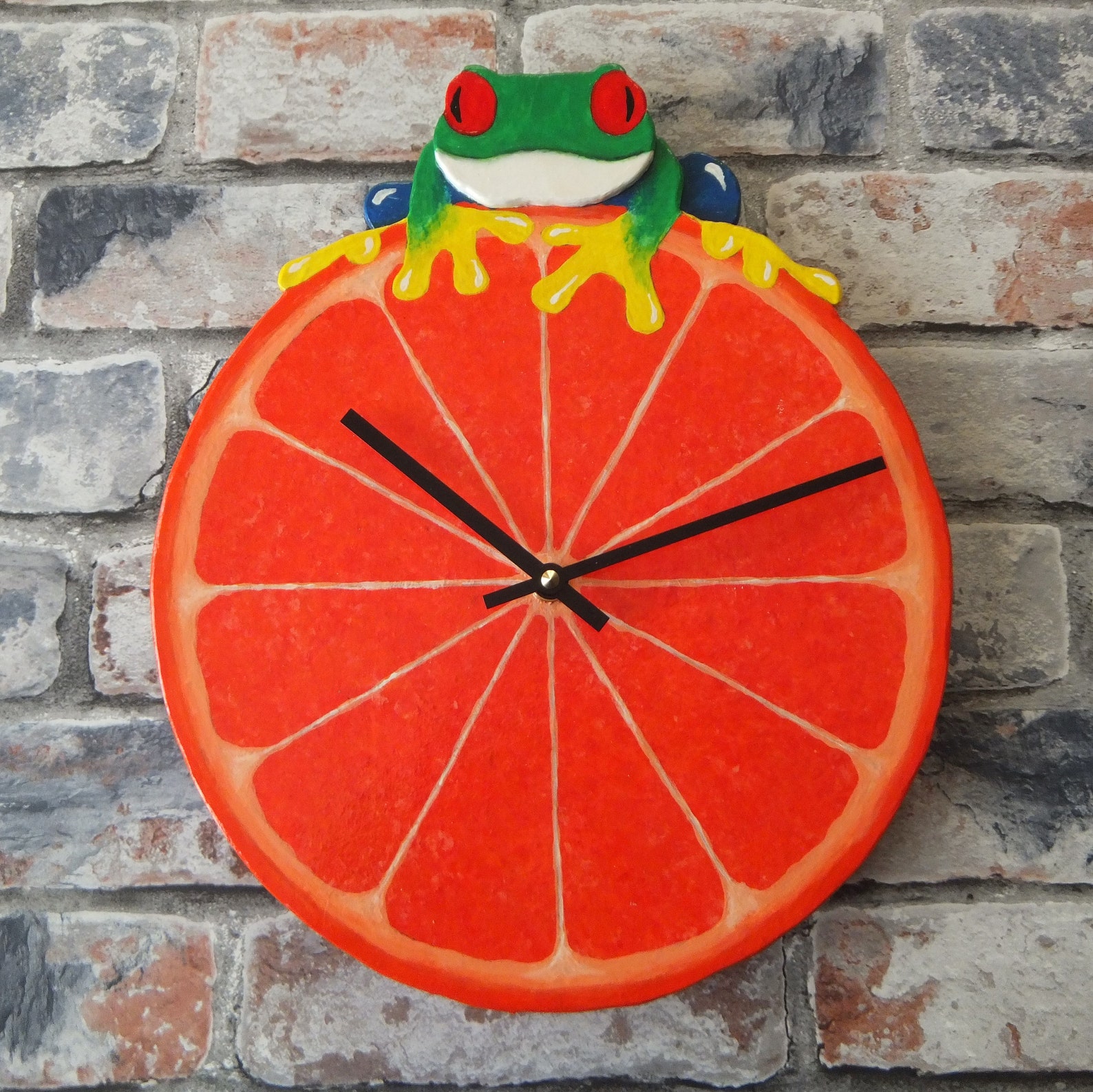 Frog-orange Wall Clock - Etsy UK