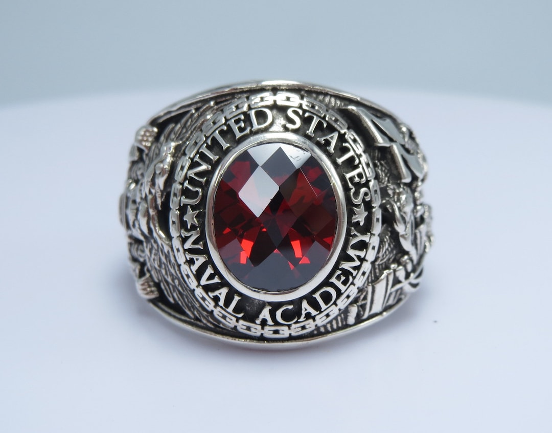 Personalized Ring , Silver 925 , New , USNA , 1977 , Usn Ring , Naval ...