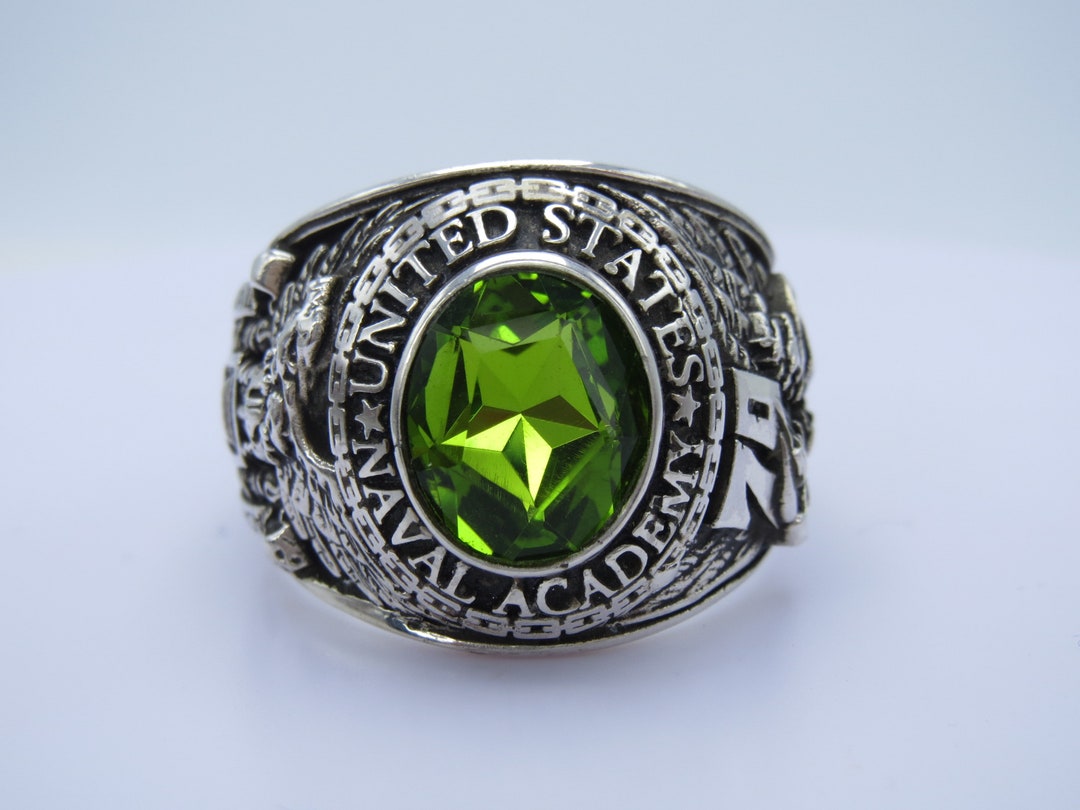 Personalized Ring , Silver 925 , New , USNA , 1970 , Usn Ring , Naval ...