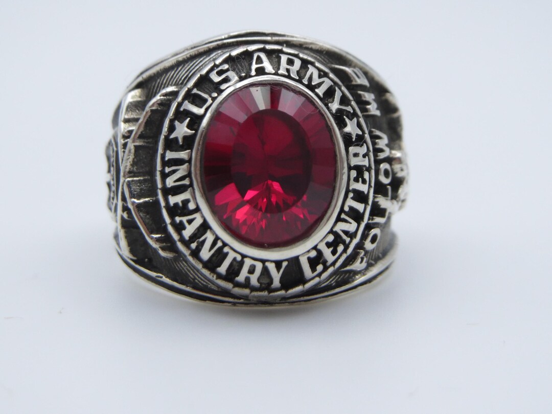 L373 , Solid Silver 925 , RING , Us Army Ring , Follow Me , Infantry ...