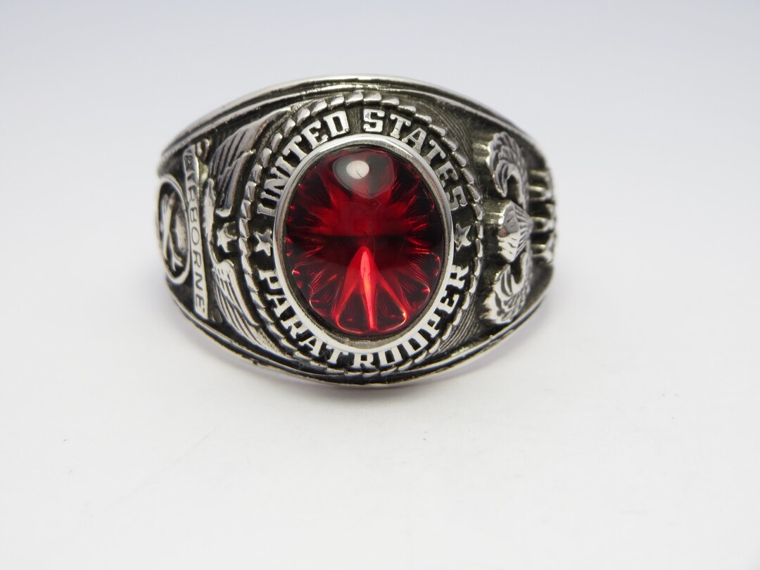 Personalized Ring , IN USA , Silver 925 , RING , New , Paratrooper ...