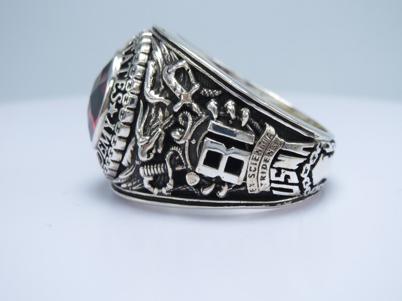 Personalized Ring , Silver 925 , USNA , 1981 , Naval Ring , Class , New ...