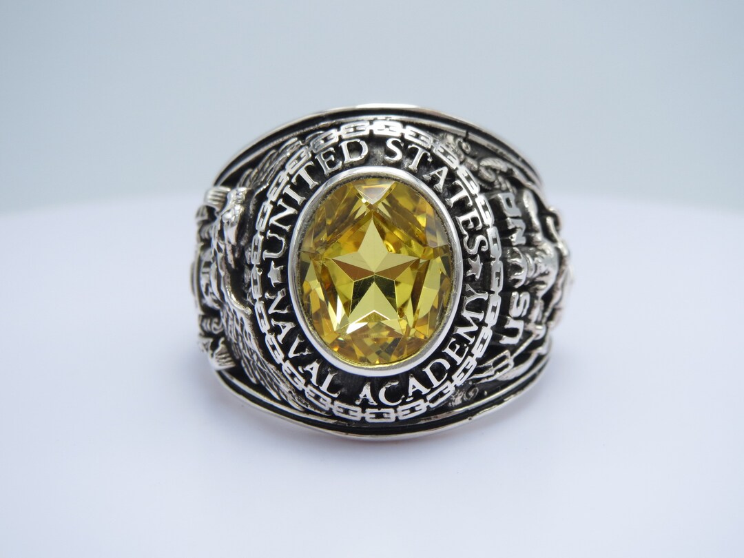 Personalized Ring , Real Silver 925 , USNA , 1953 , Naval Ring , Class ...