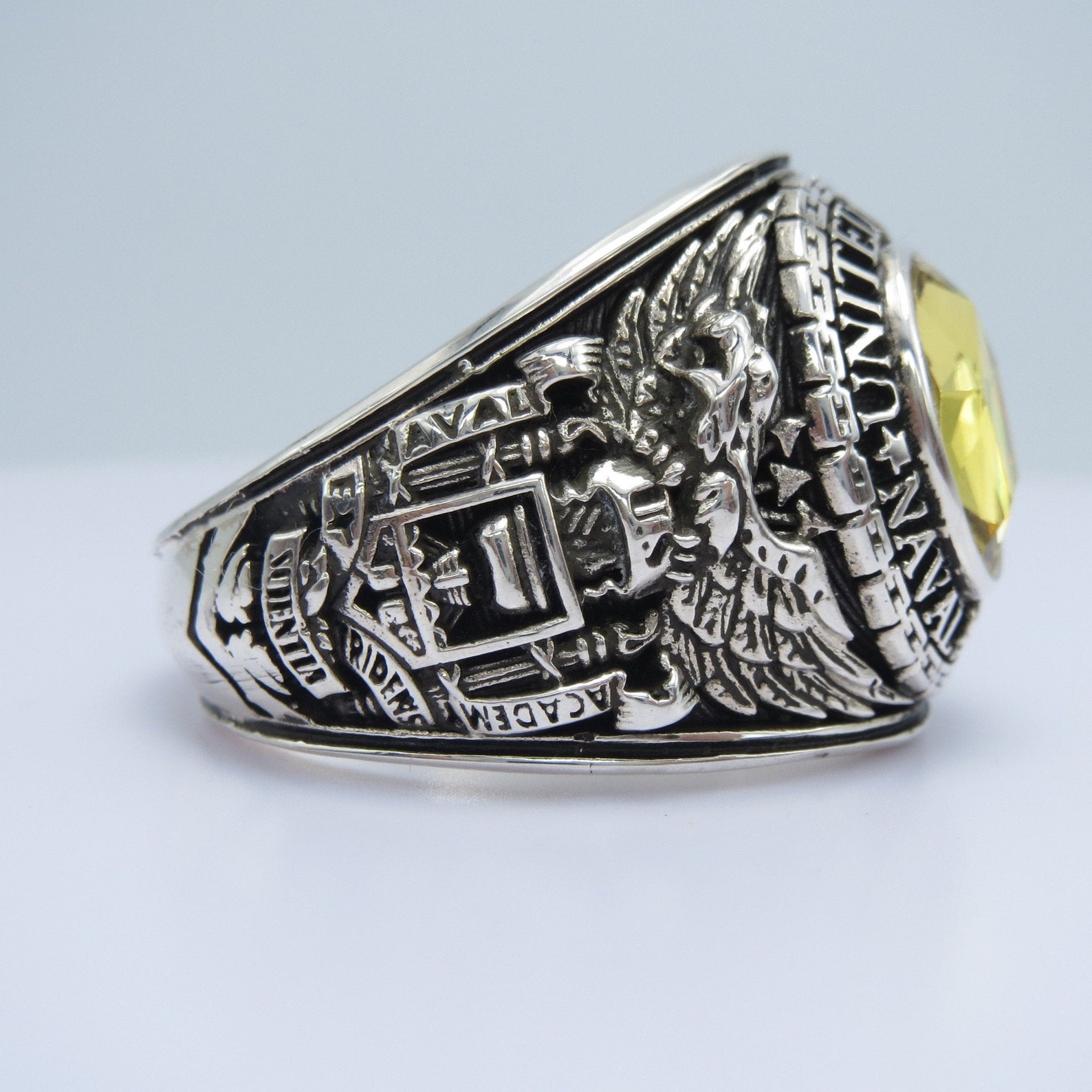 Personalized Ring in USA silver 925 US Naval Academy | Etsy