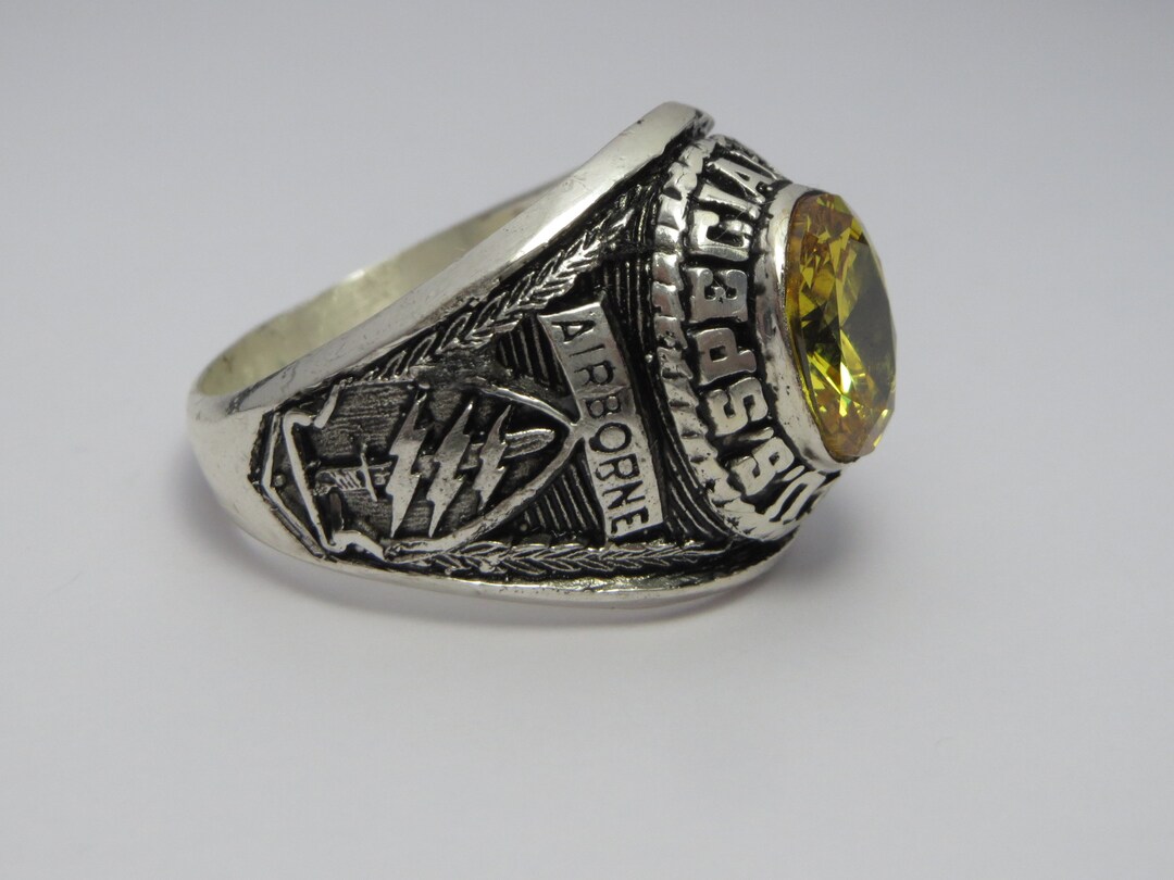 B17 ., RING , New , Solid BRASS Ring W Silver Plated, Us Size: 9.5 ...