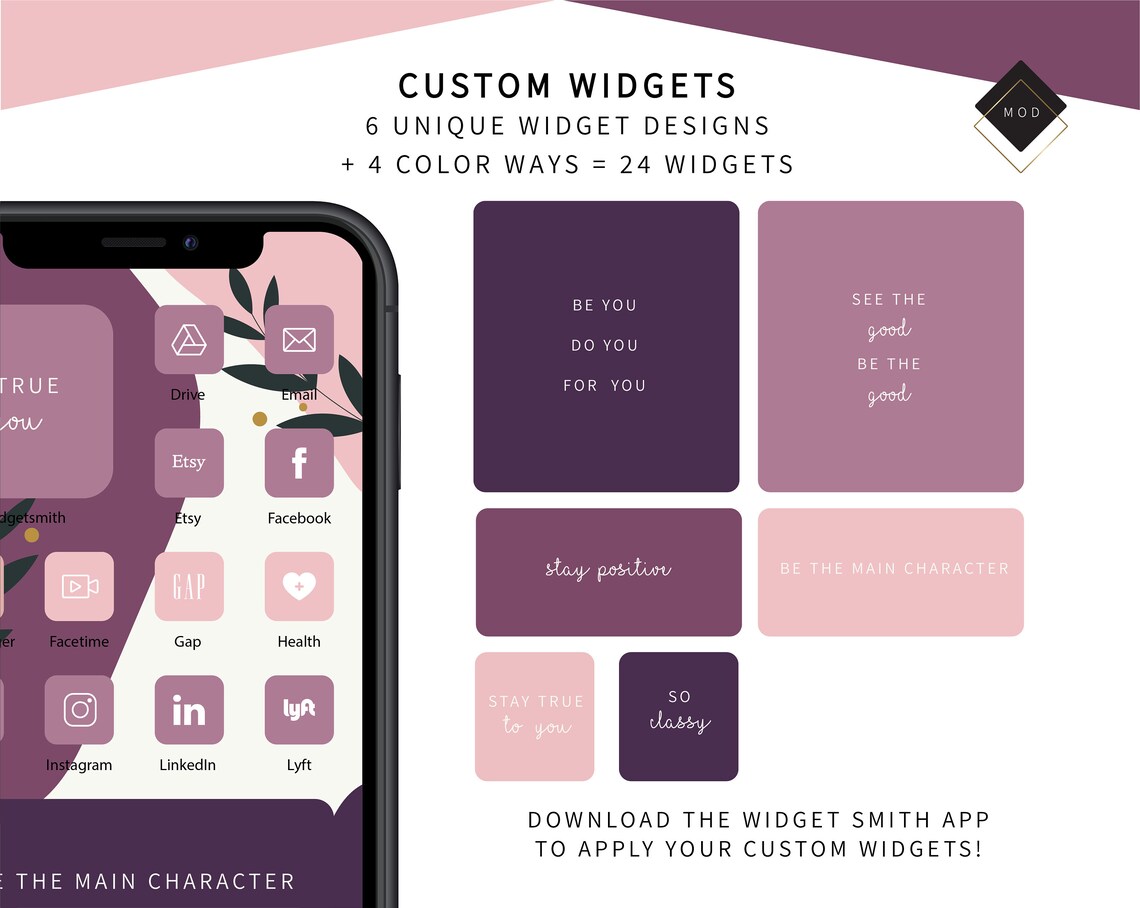 Purple Plum | 288 Multi Color iPhone Ios14 App Icons | 24 Multi Color ...