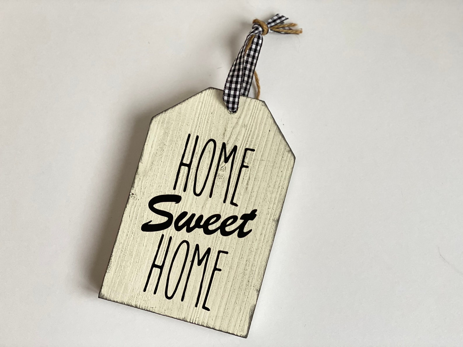 Home Sweet Home Wooden Tag Sign/ Wood Tag/ Tiered Tray Decor/ | Etsy