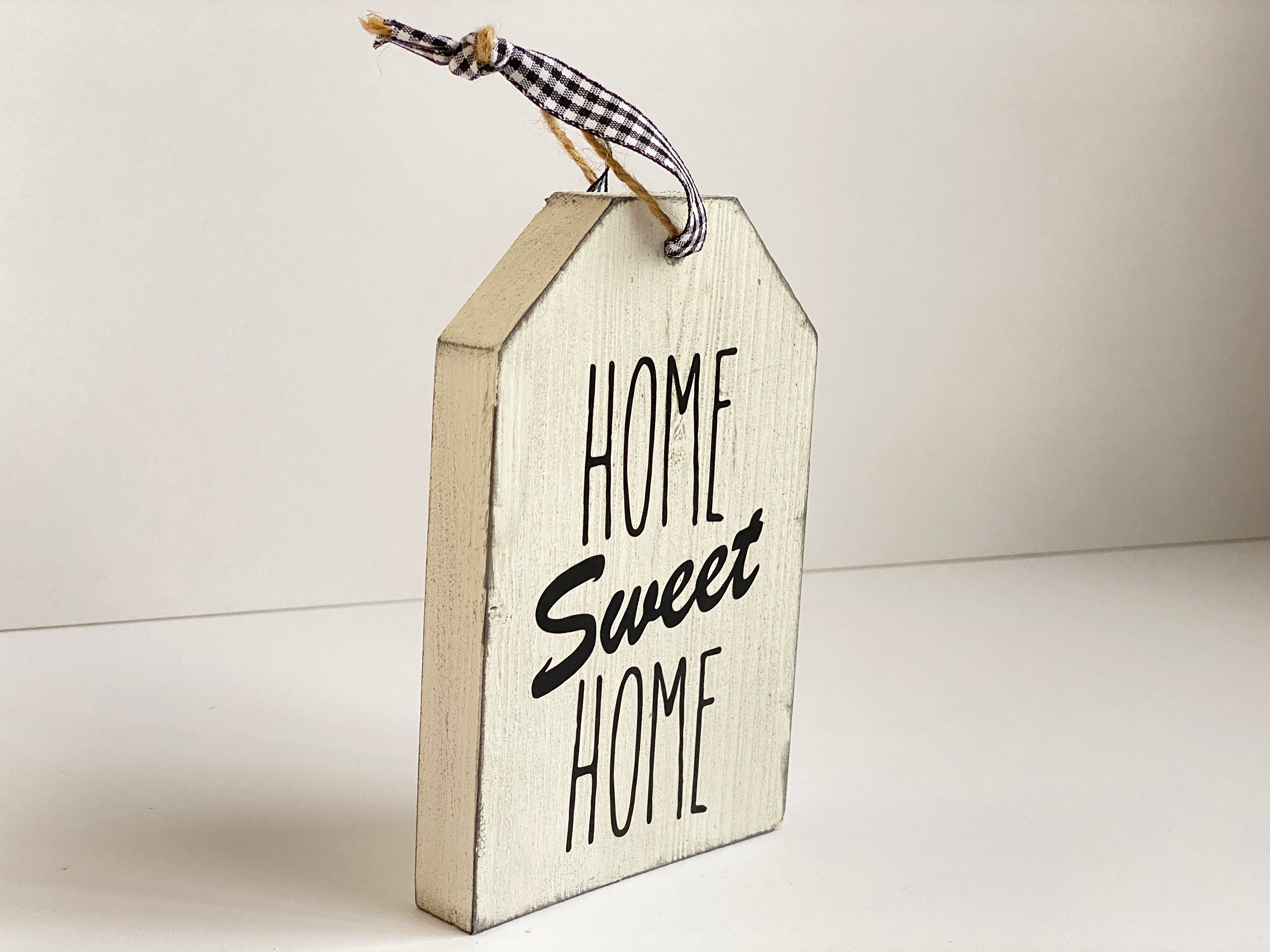 Home Sweet Home Wooden Tag Sign/ Wood Tag/ Tiered Tray Decor/ | Etsy