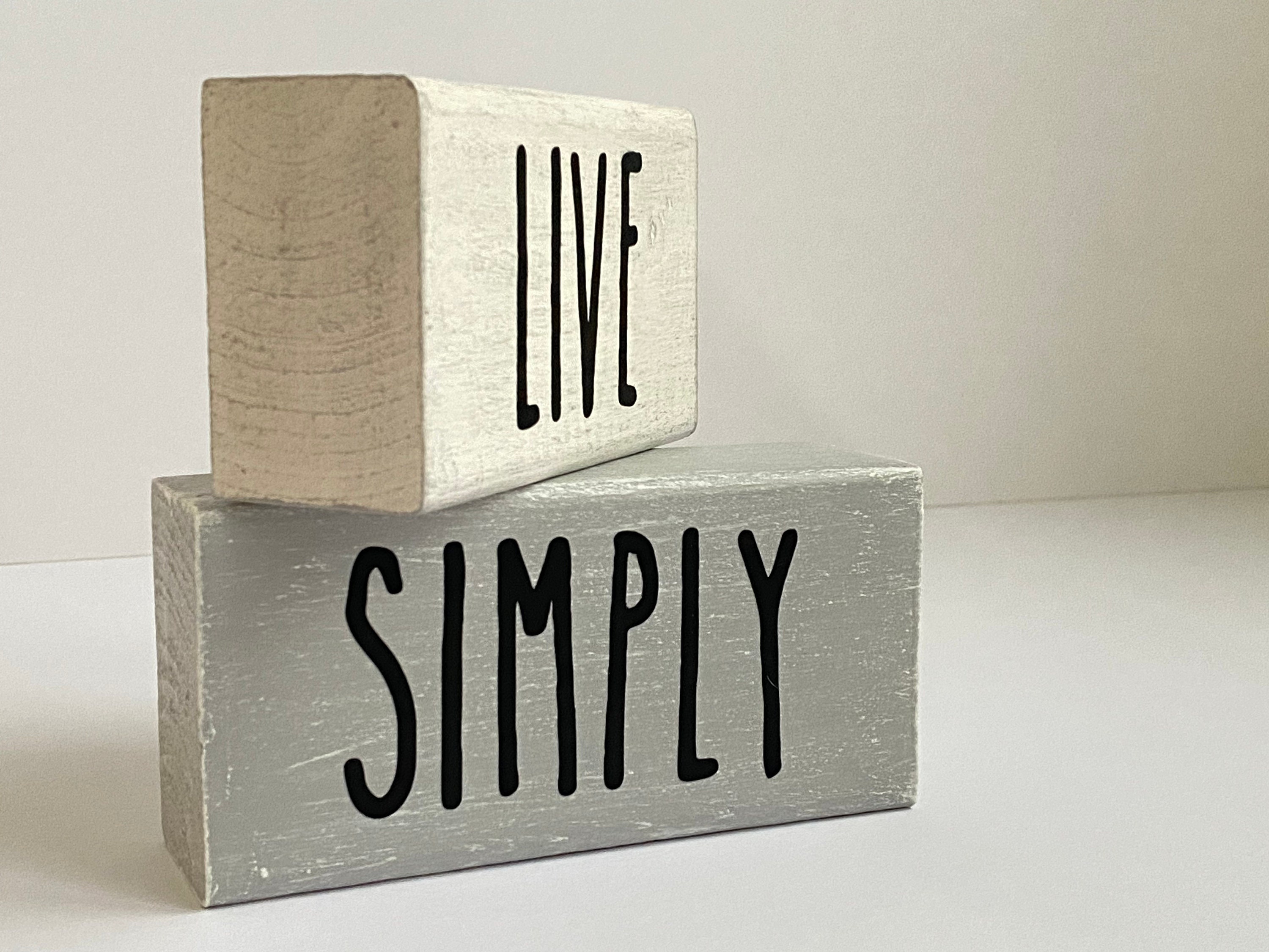 Stacking word blocks/ Shelf sitter wood blocks/ Farmhouse wood | Etsy