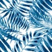 Blue Tropical Leaves Wallpaper Watercolor Indigo Palm Tropical - Etsy