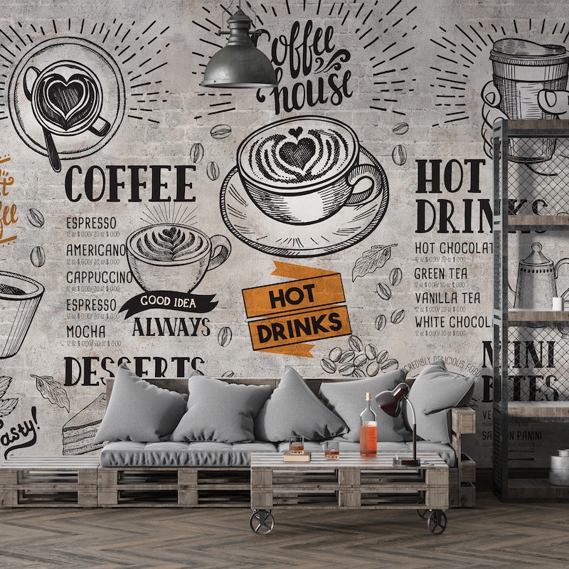 Cafe Wallpaper - Etsy