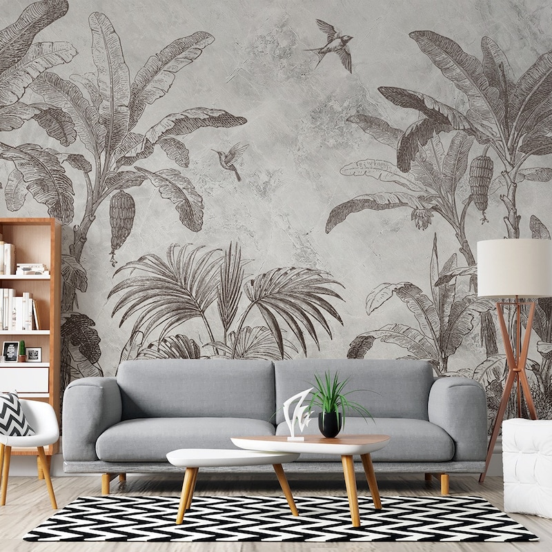 Tropical Mural Wallpaper - Etsy