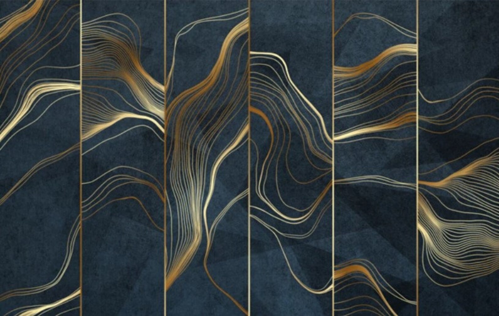 Gold Lines Geometric Wallpaperart Deco Wall Mural Peel and - Etsy