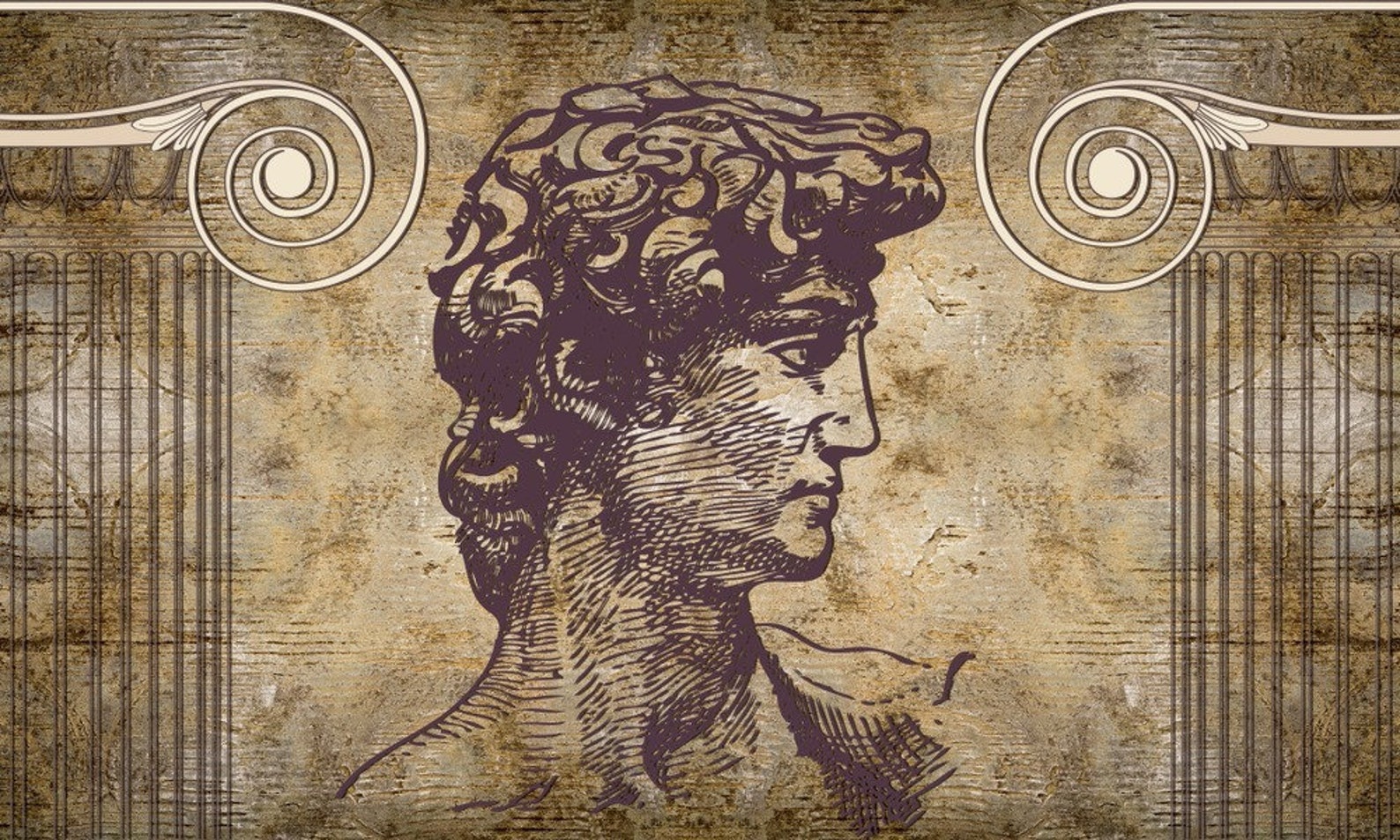 David Statue Wallpaper Mural: Ancient Greek Art Peel and Stick - Etsy