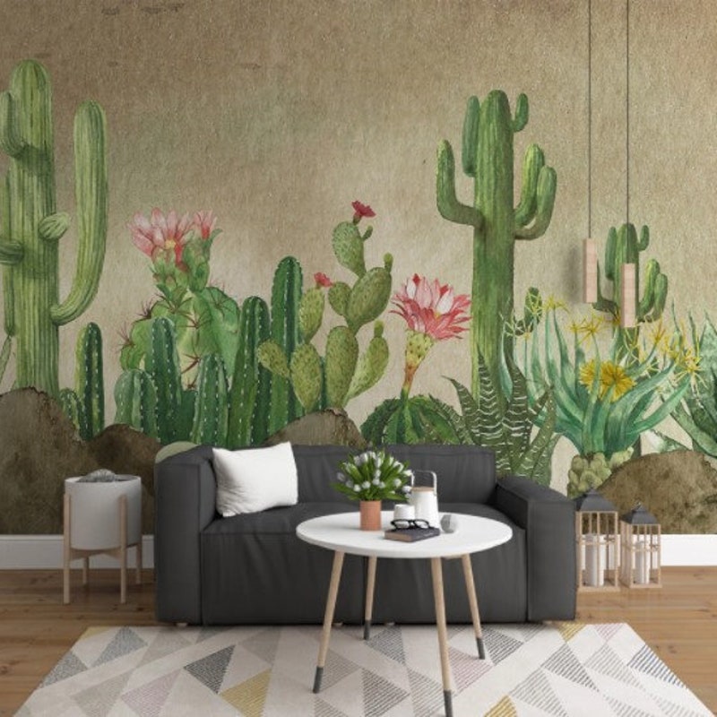 Cactus Mural - Etsy