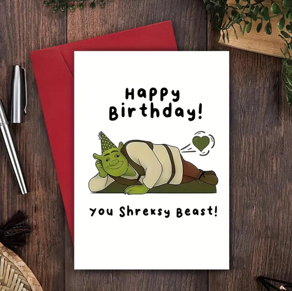Shrek Birthday Card, Funny Shrek, Birthday Card for Him , Birthday Card ...