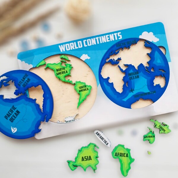 Wooden World Map - Etsy