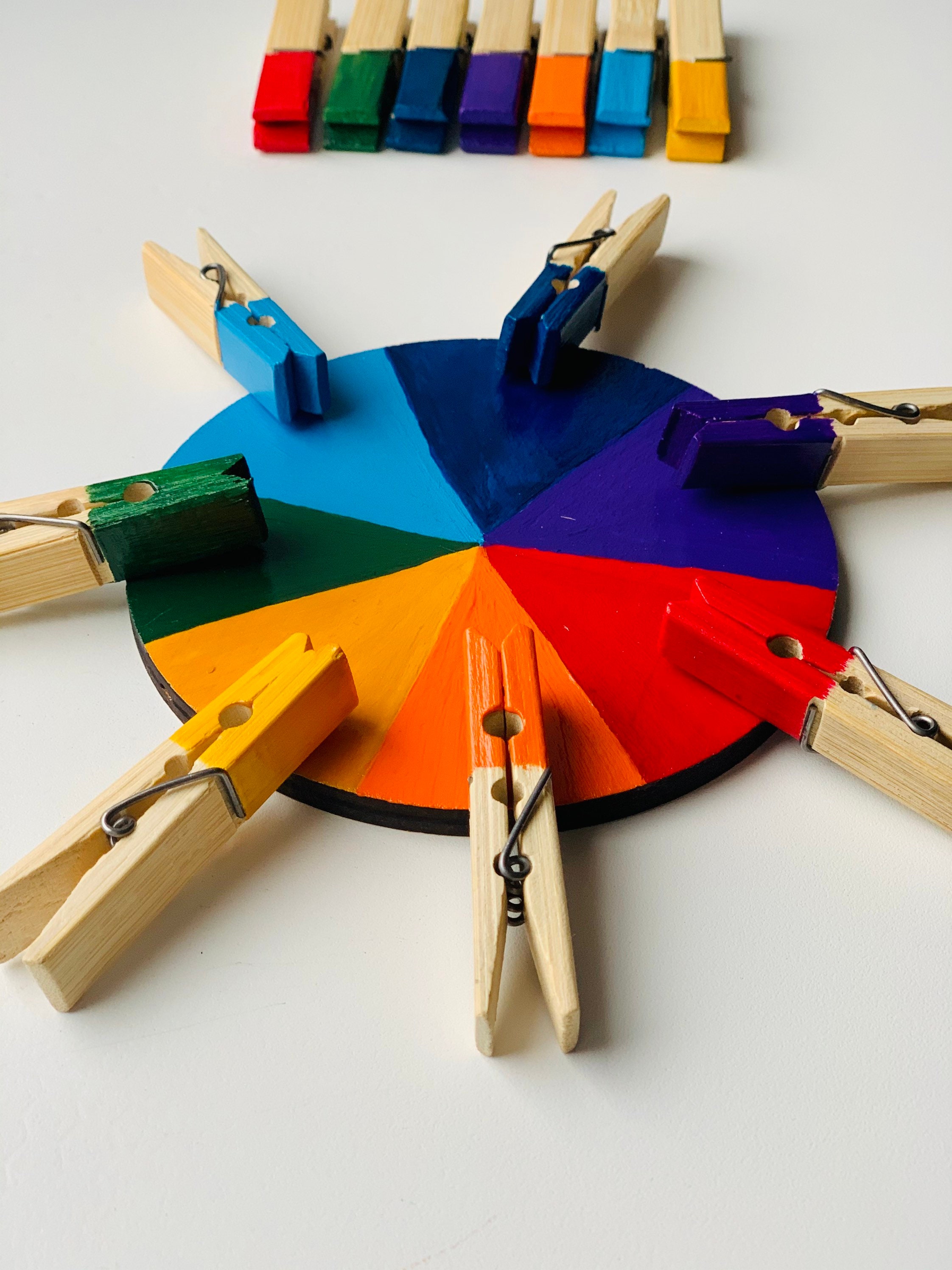 Wooden Colored Clothespins/ Fine Motor Skills | Etsy