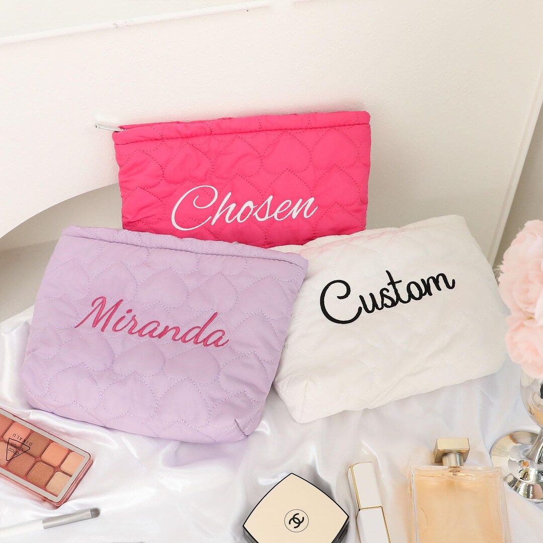 Personalized Makeup Bag, Custom Name Cosmetic Bag, Monogram Makeup Bag ...