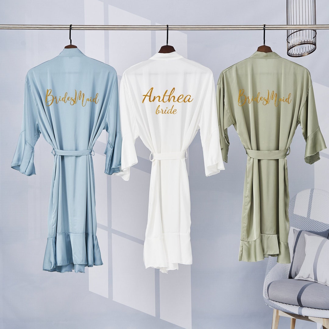 Personalized Bridal Robe, Personalised Ruffled Wedding Robe ...
