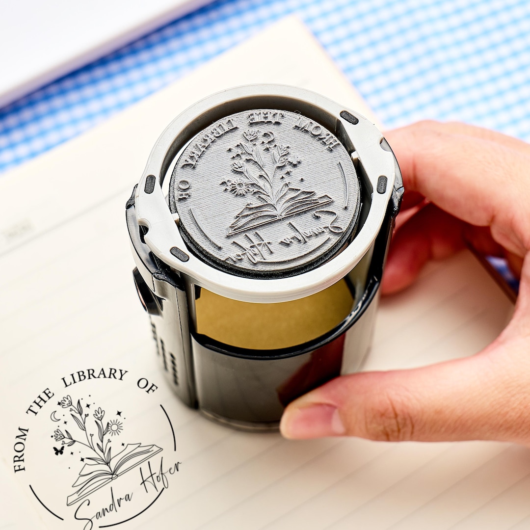 Personalized Book Stamp/custom Book Embosser/from the Library of Book ...