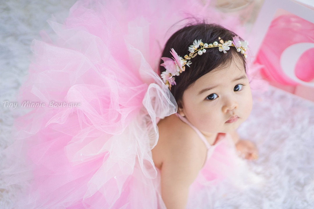 Butterfly Crown Headband Baby, Butterfly Garden Crown, Gold Flower ...