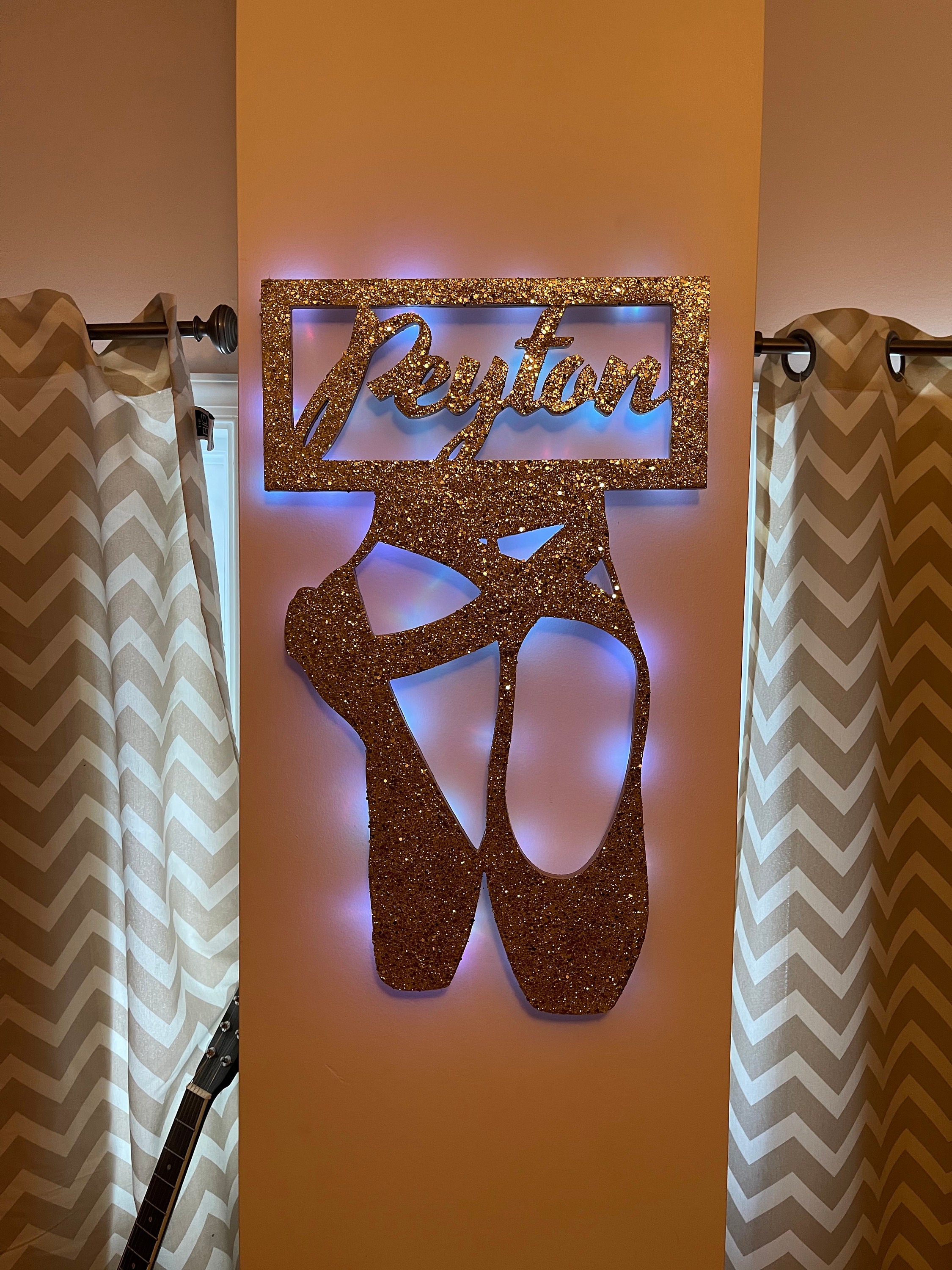 Personalized Pointe Shoes Wall Sign With or Without Lights | Etsy