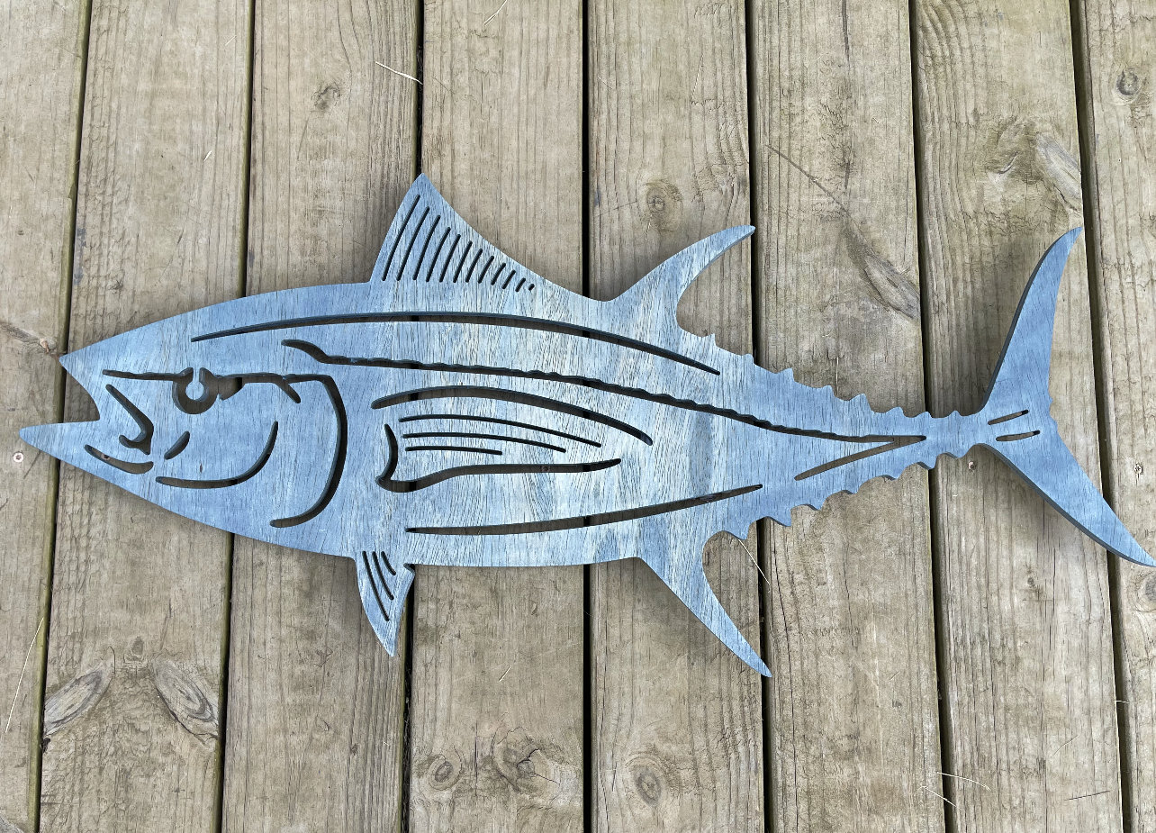 Yellowfin Tuna Wood Wall Hanging With Lights - Etsy