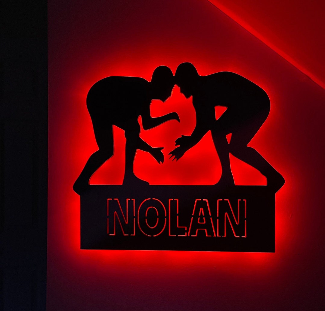 Personalized Wrestling Sign With or Without Lights - Etsy