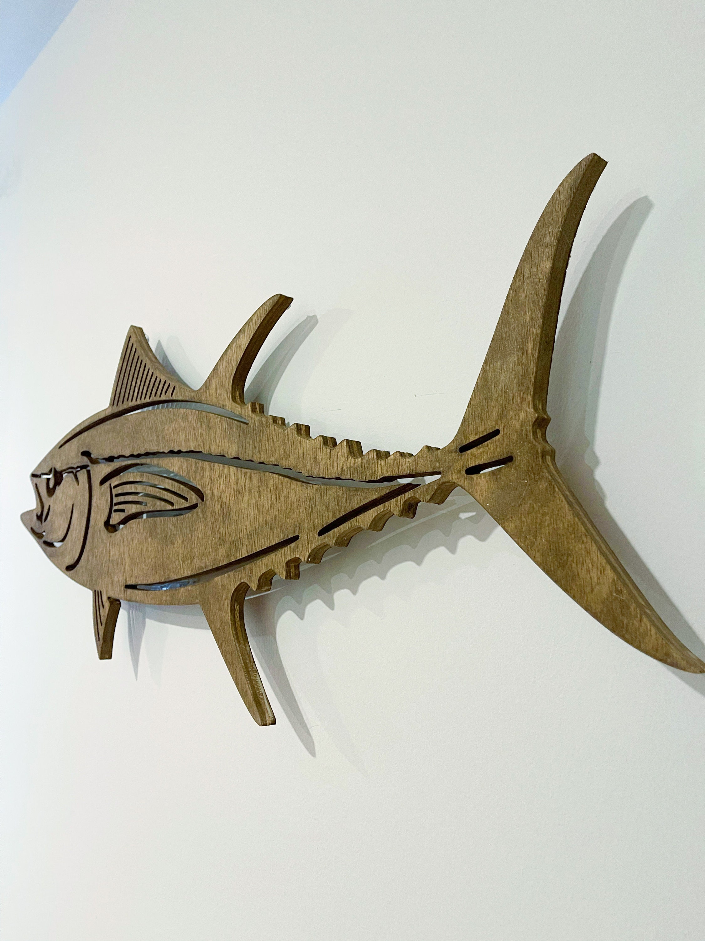 Yellowfin Tuna Wood Wall Hanging With Lights - Etsy