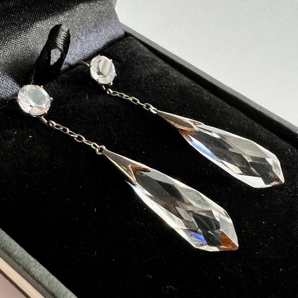Crystal Chain Earrings - Etsy