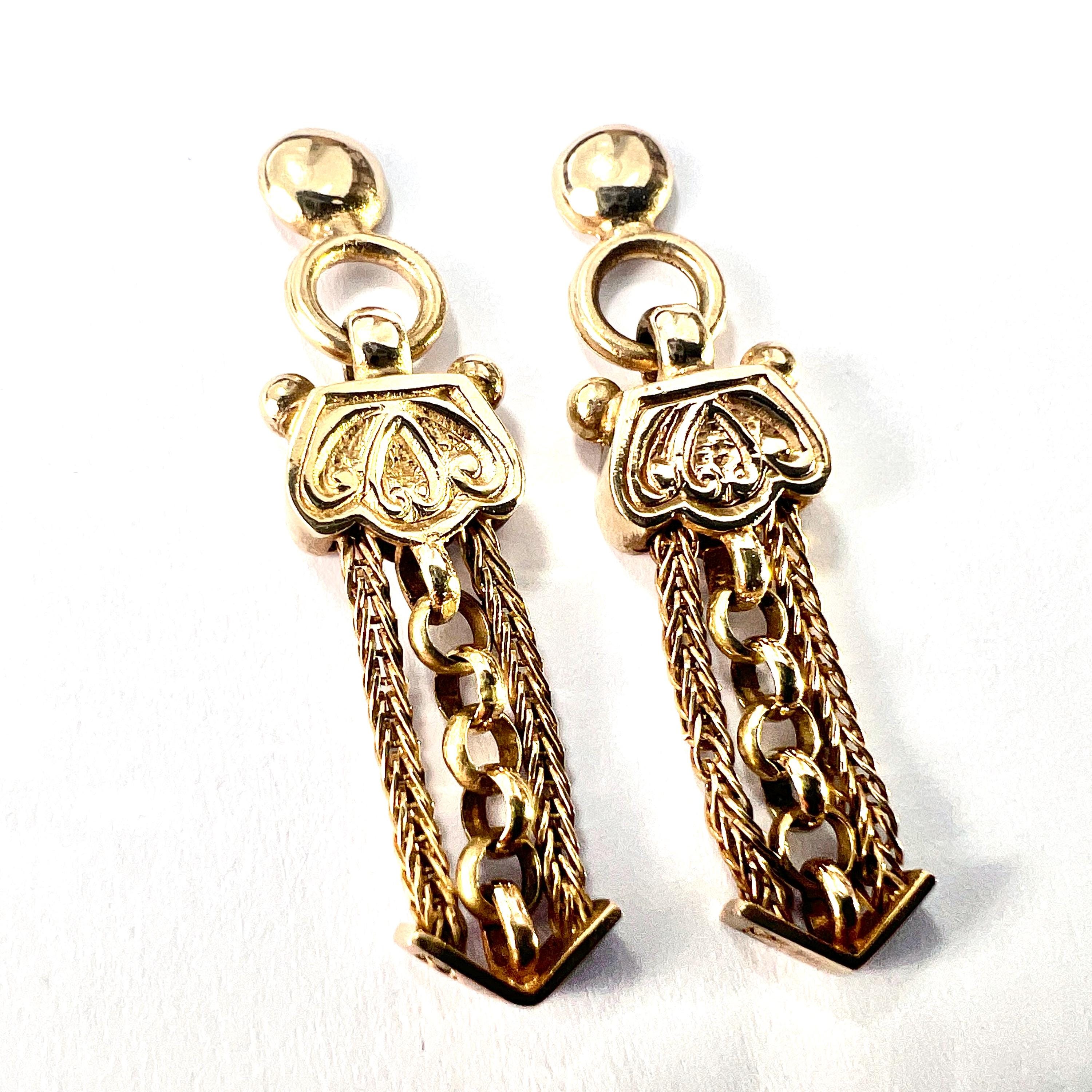 Victorian Style 9CT Gold Foxtail Chain Earrings - Etsy