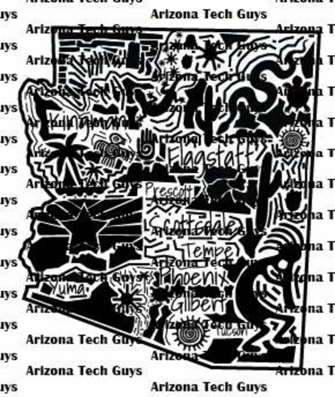 Arizona State SVG | Arizona Cities Map Digital Download | Southwest ...